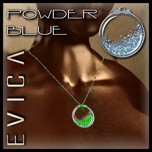 Second Life Marketplace - EVICA - Glitter Glass Necklace - Powder Blue